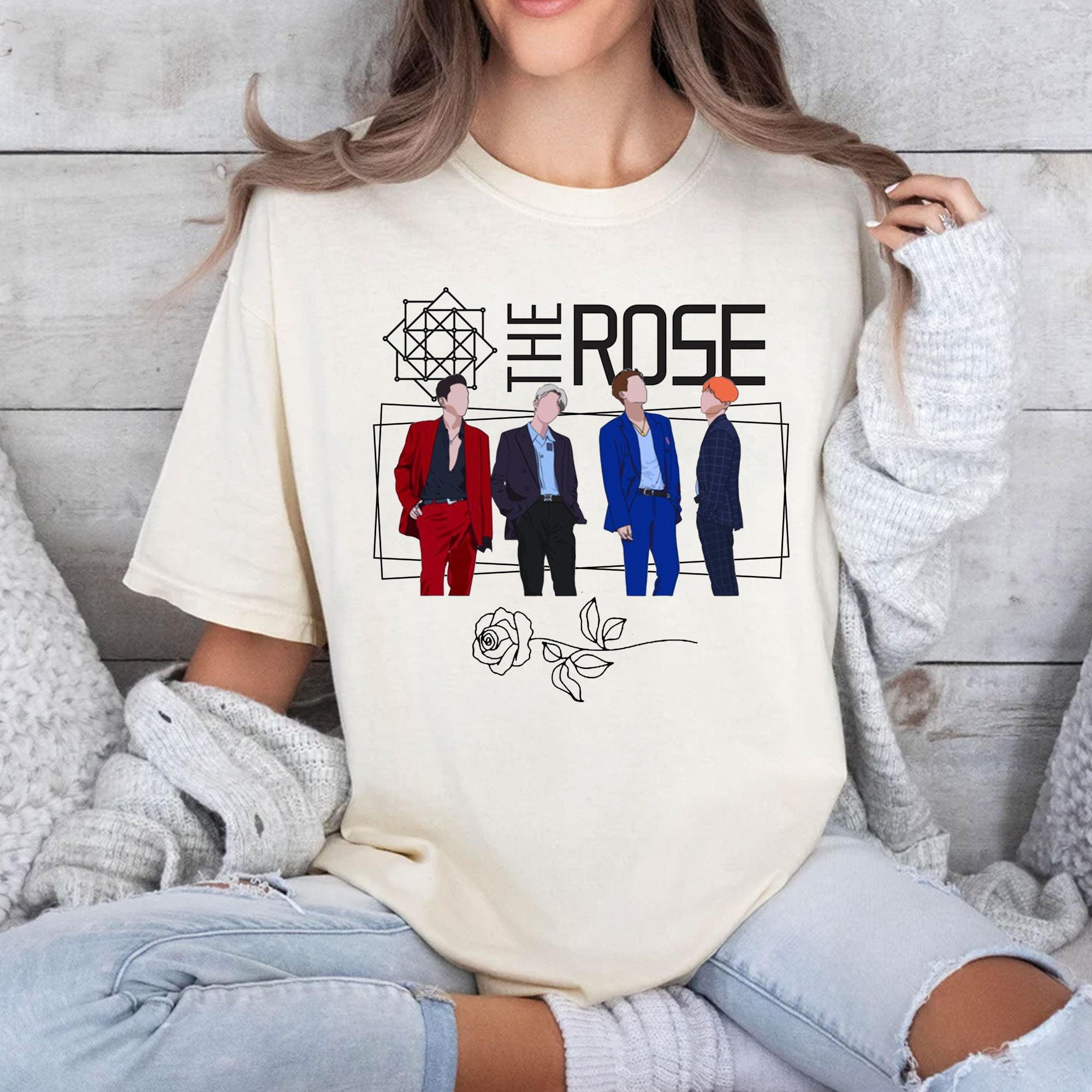 The Rose Members Shirt, The Rose Kpop Shirt, The Rose Red Album, Black ...