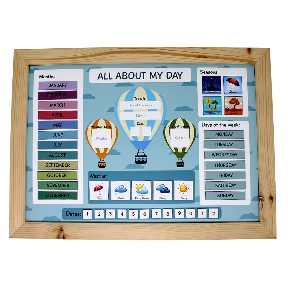 The Rosette Imprint Educational Wooden Magnetic Daily Activity Board ...