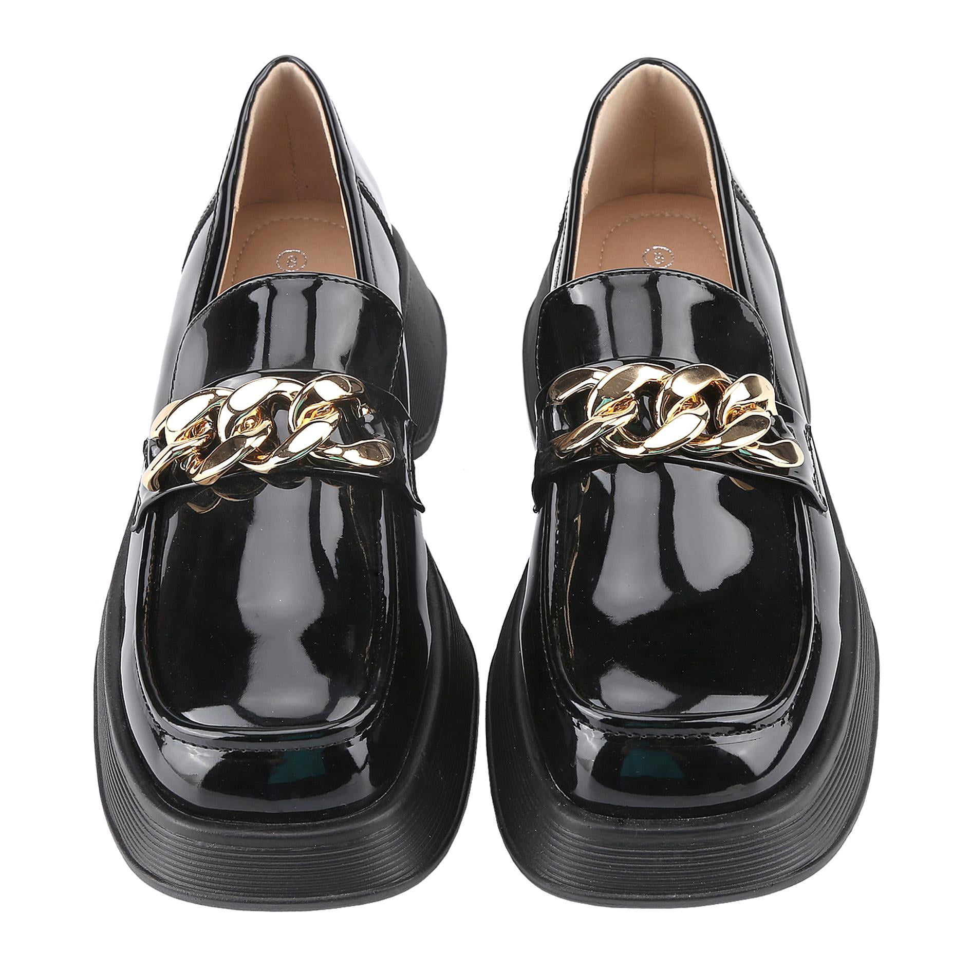 The Rosy Loafer - Elegant Chain-Adorned Platform Loafers for Women ...