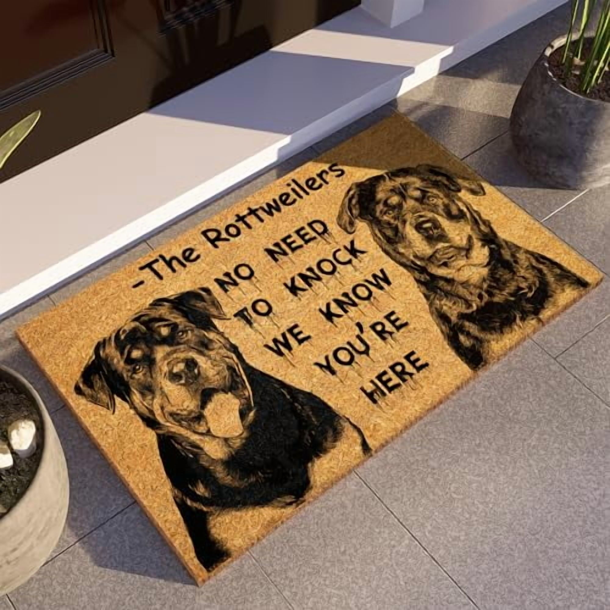 The Rottweilers Door Mat, Two Rottweilers Welcome Coir Doormat, 30x17 ...
