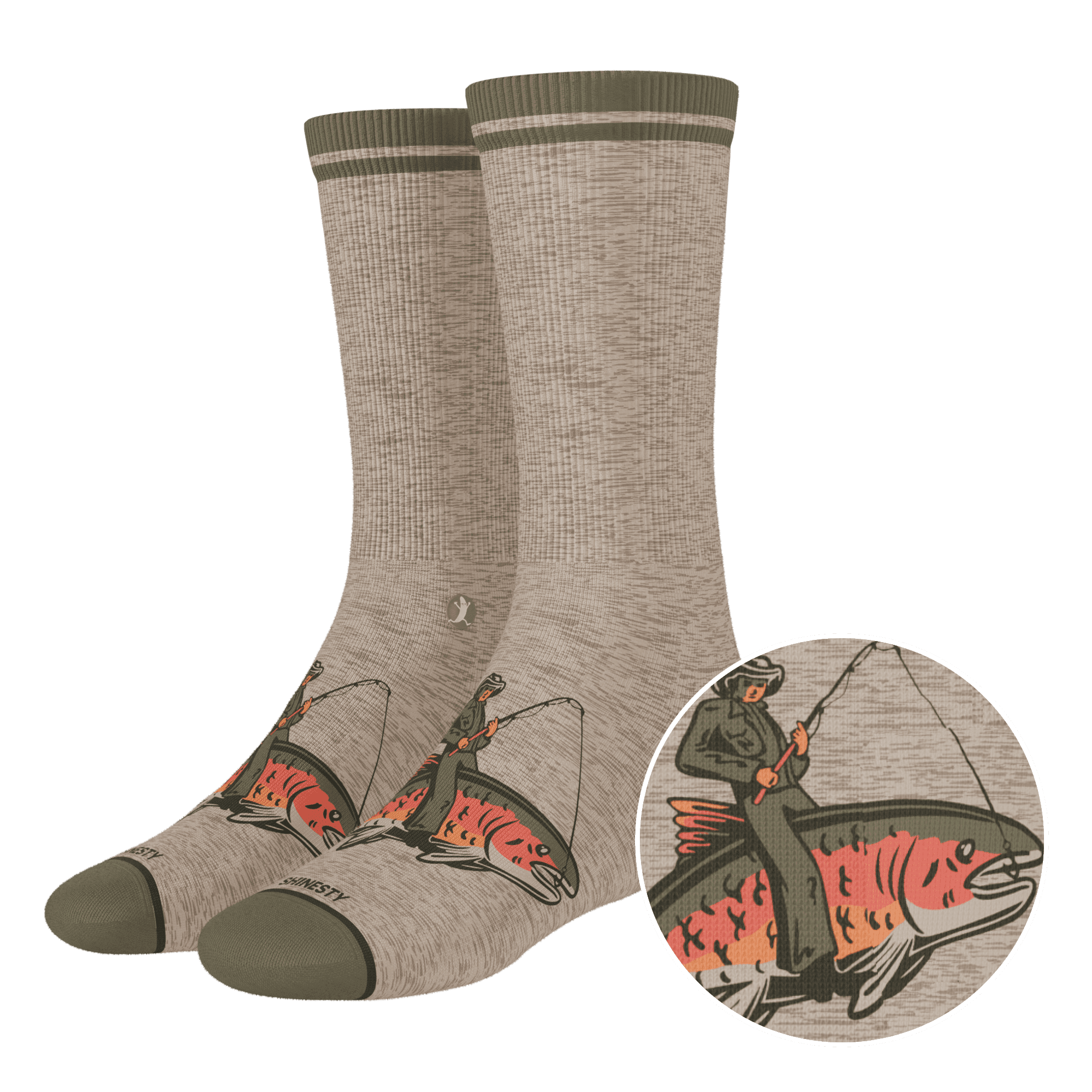 The Rowdy Angler - Shinesty Fish Cowboy Heel Hammock Crew Socks Medium ...