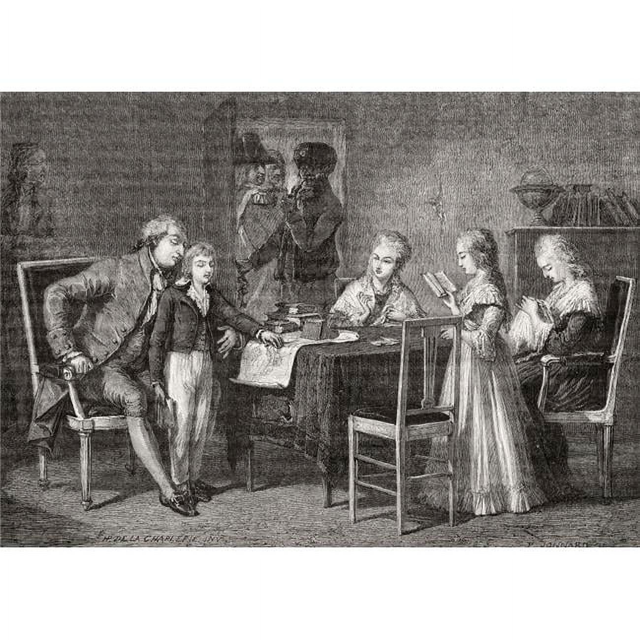 The Royal Family During Confinement At The Temple Prison 1792 Engraved ...