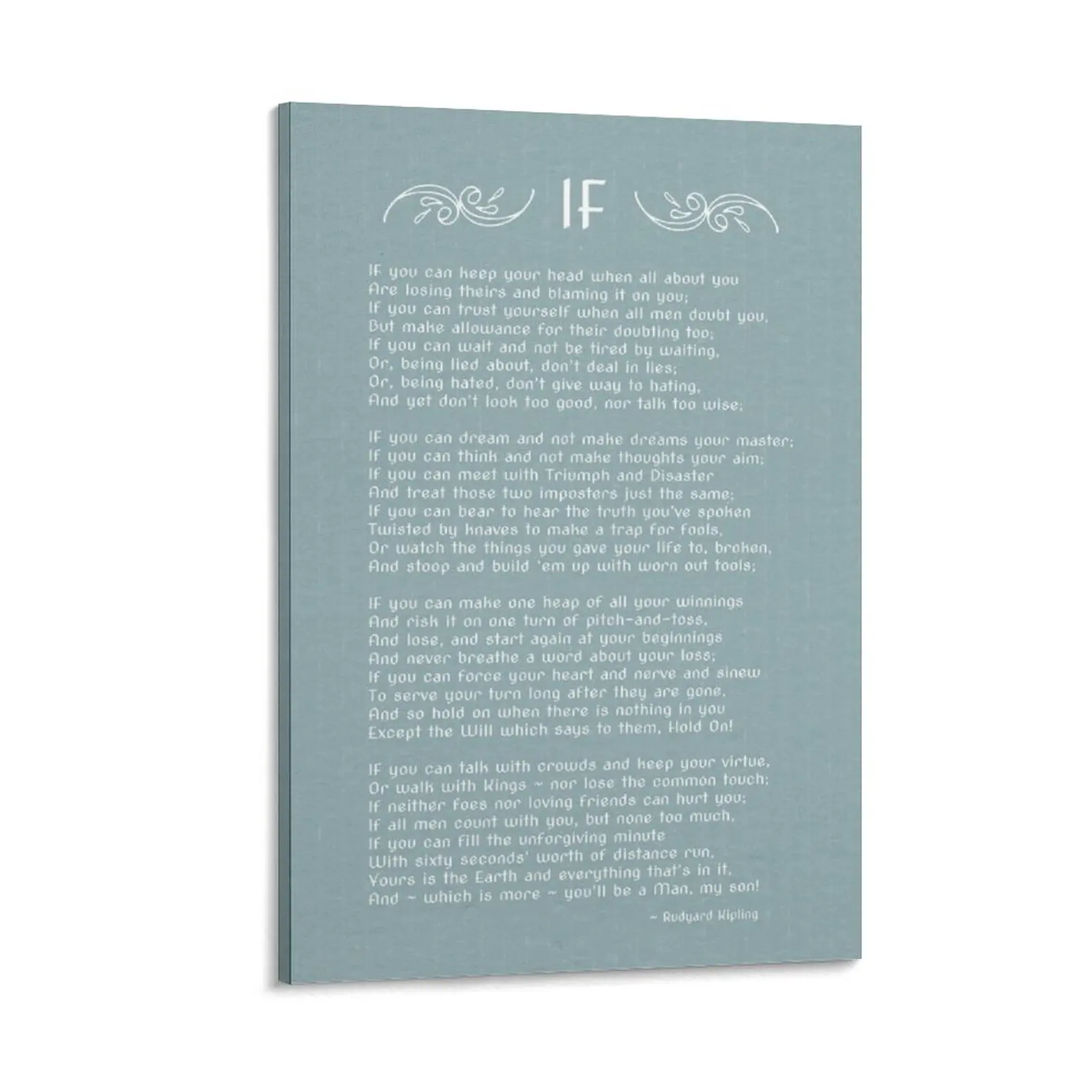 The Rudyard Kipling Poem IF Canvas Painting wall art posters for room ...