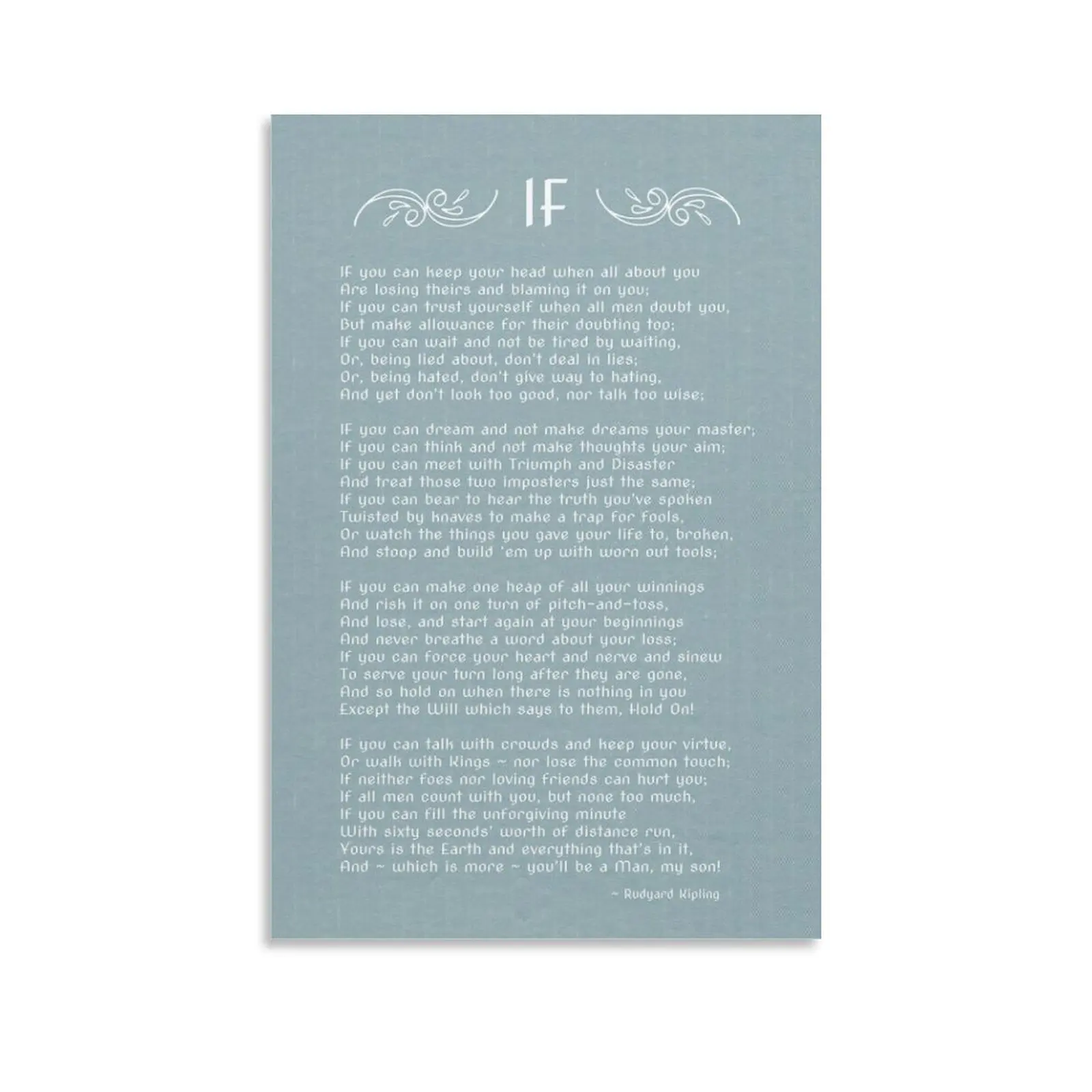 The Rudyard Kipling Poem IF Canvas Painting wall art posters for room ...