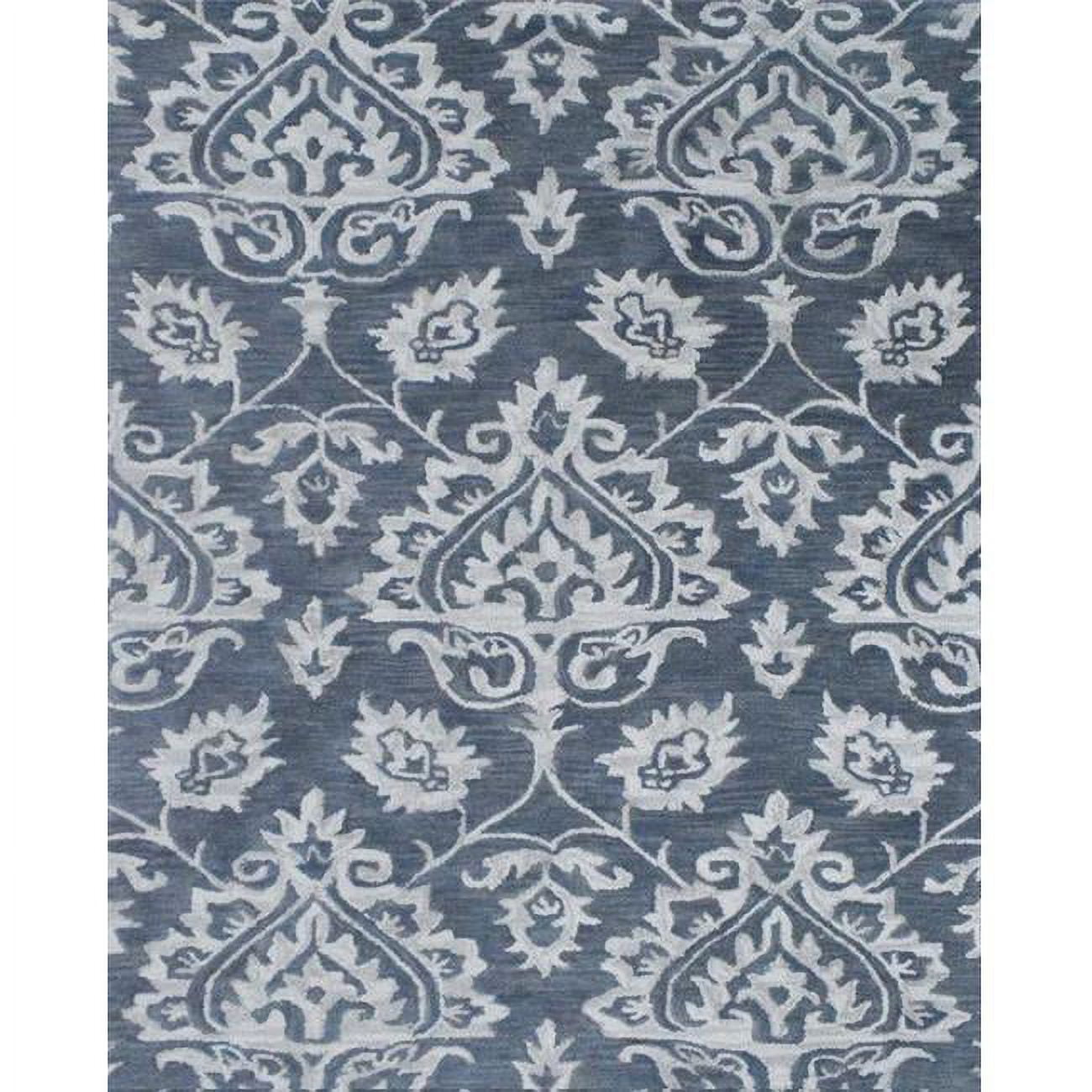 The Rug Decor TRD6381A811 8 x 11 in. Floral Hand Tufted Area Rug, Blue ...