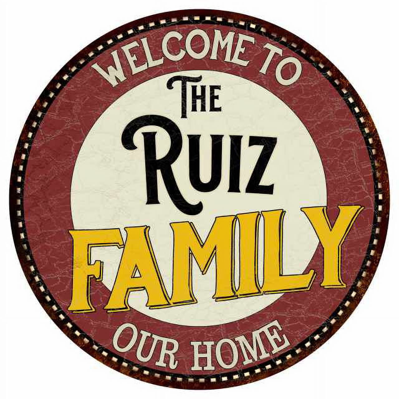 The Ruiz Family 12" Round Metal Sign Kitchen Game Room Décor ...
