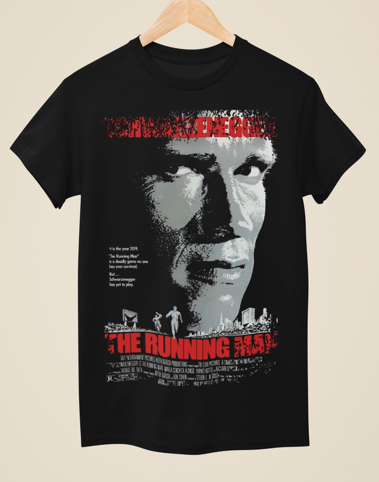 The Running Man - Movie Poster Inspired Unisex Black T-Shirt - Walmart.com