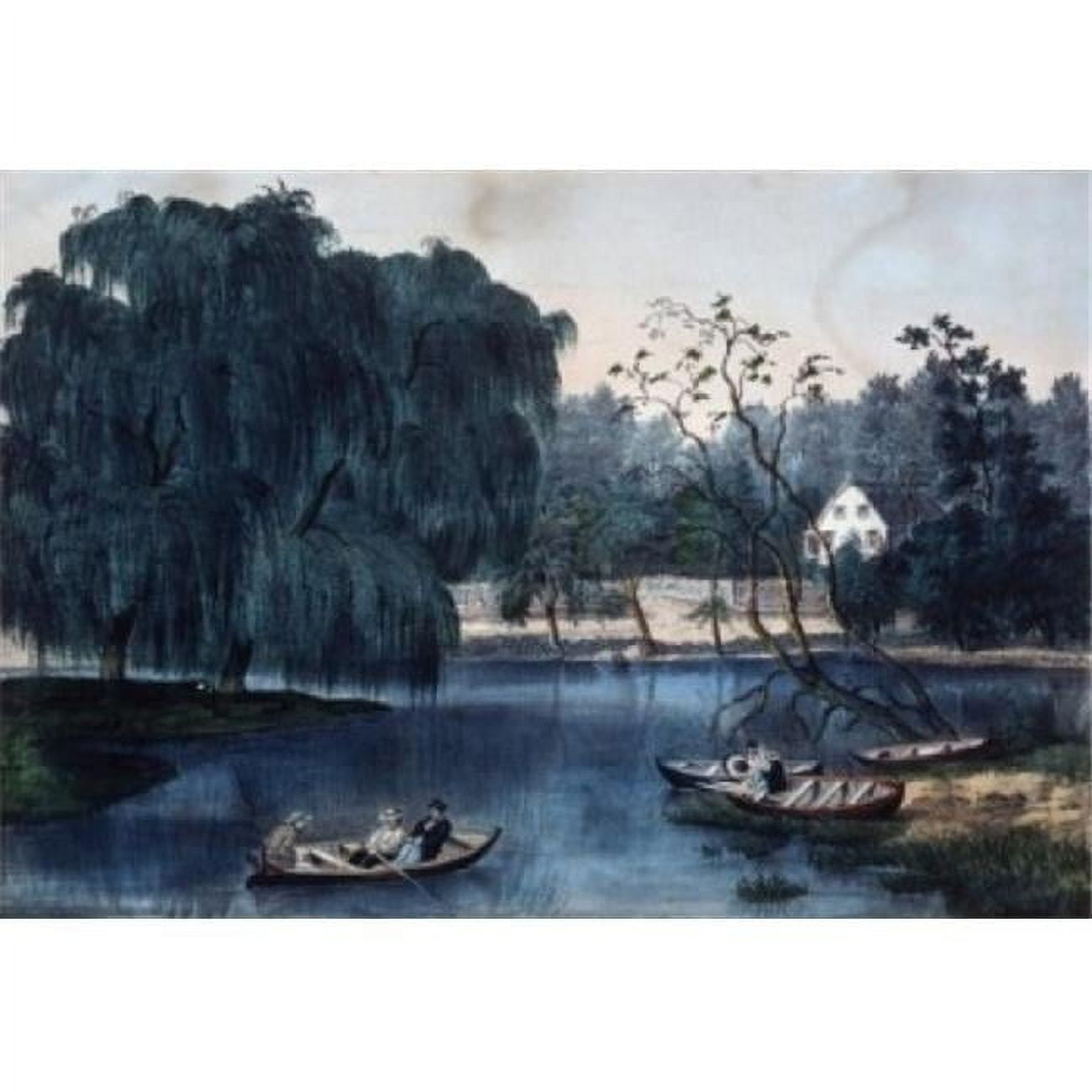 The Rural Lake Currier & Ives 1834-1907 American Color Lithograph ...