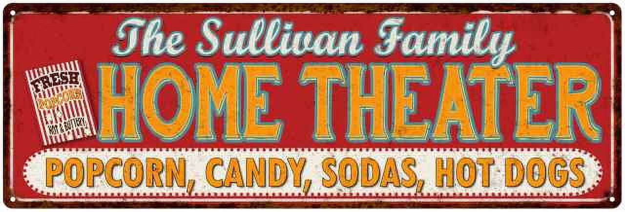The SULLIVAN Family Home Theater Sign Gift 6x18 Metal Movies Decor ...