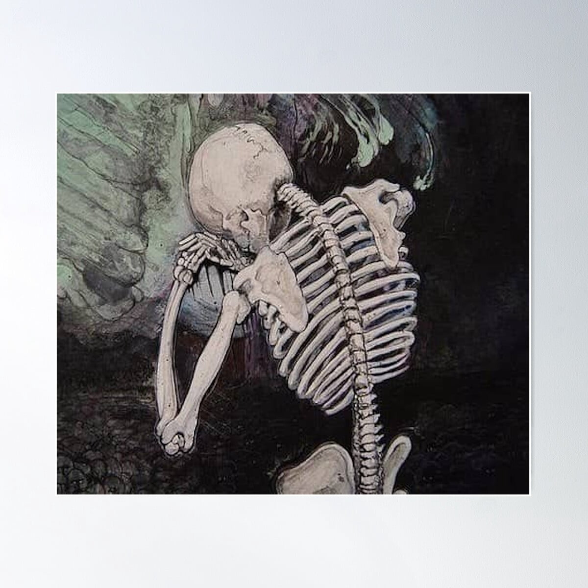 The Sadness Of A Skeleton Poster Wall Art, Modern Wall Decor For Living ...