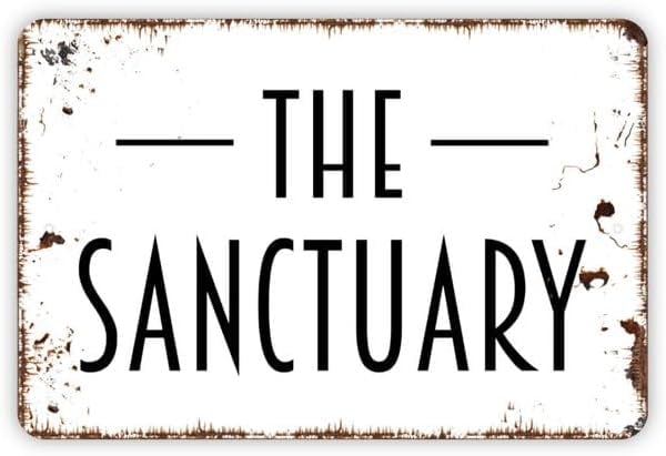 The Sanctuary Sign - Metal Indoor or Outdoor Wall Art - Size Metal Tin ...