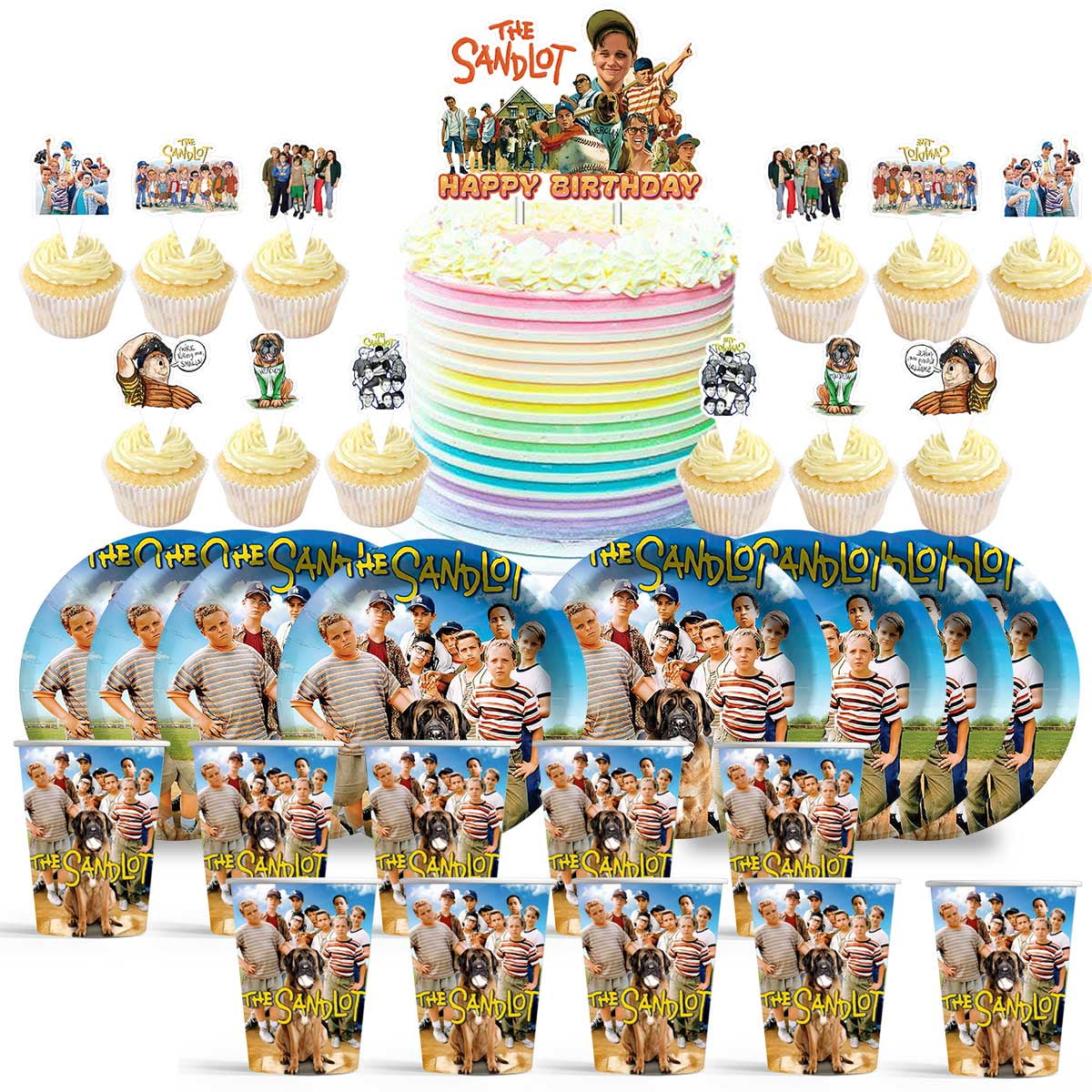 The Sandlot Birthday Cups Party Supplies Plates Decorations Cake Topper ...