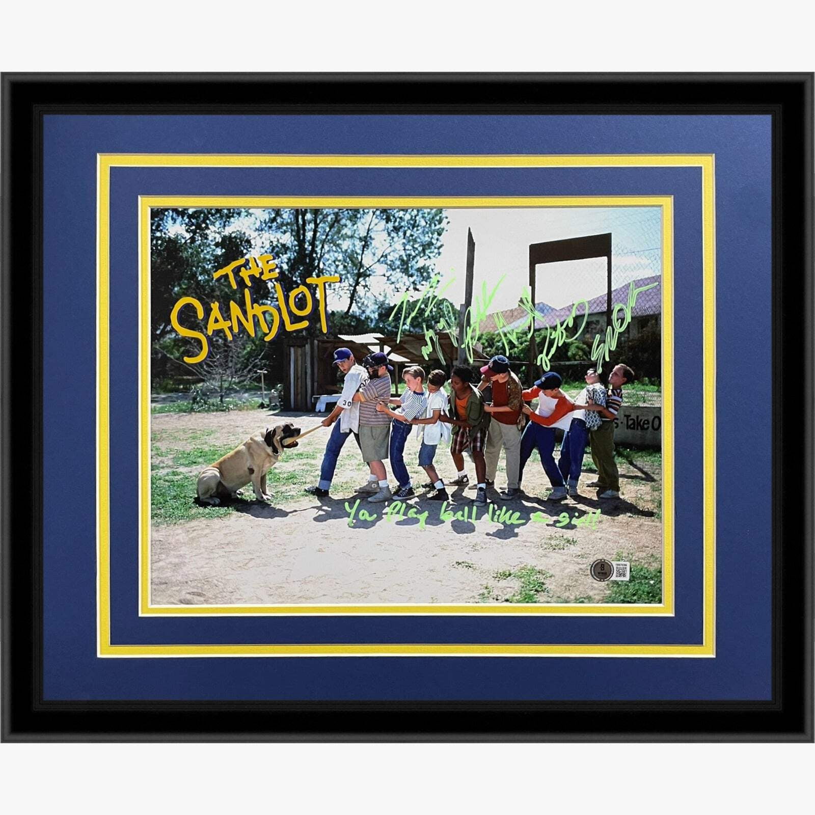 The Sandlot Cast Autographed Horiz (Tug of War) Deluxe Framed 11x14 ...