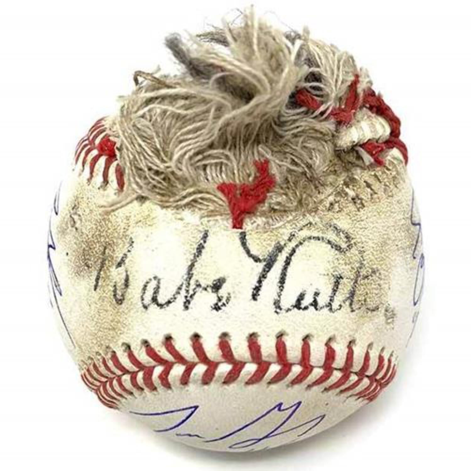 The Sandlot Cast Autographed Replica Babe Ruth Chewed Baseball - 6 ...