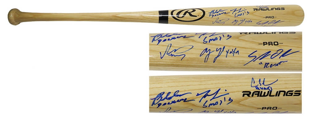 The Sandlot Cast Signed Rawlings Blonde Pro Baseball Bat (6 ...