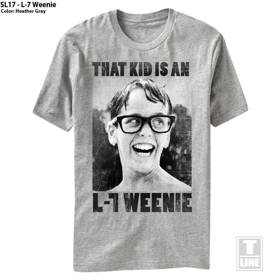 The Sandlot L7 Weenie Gray Heather Adult T-Shirt - Walmart.com