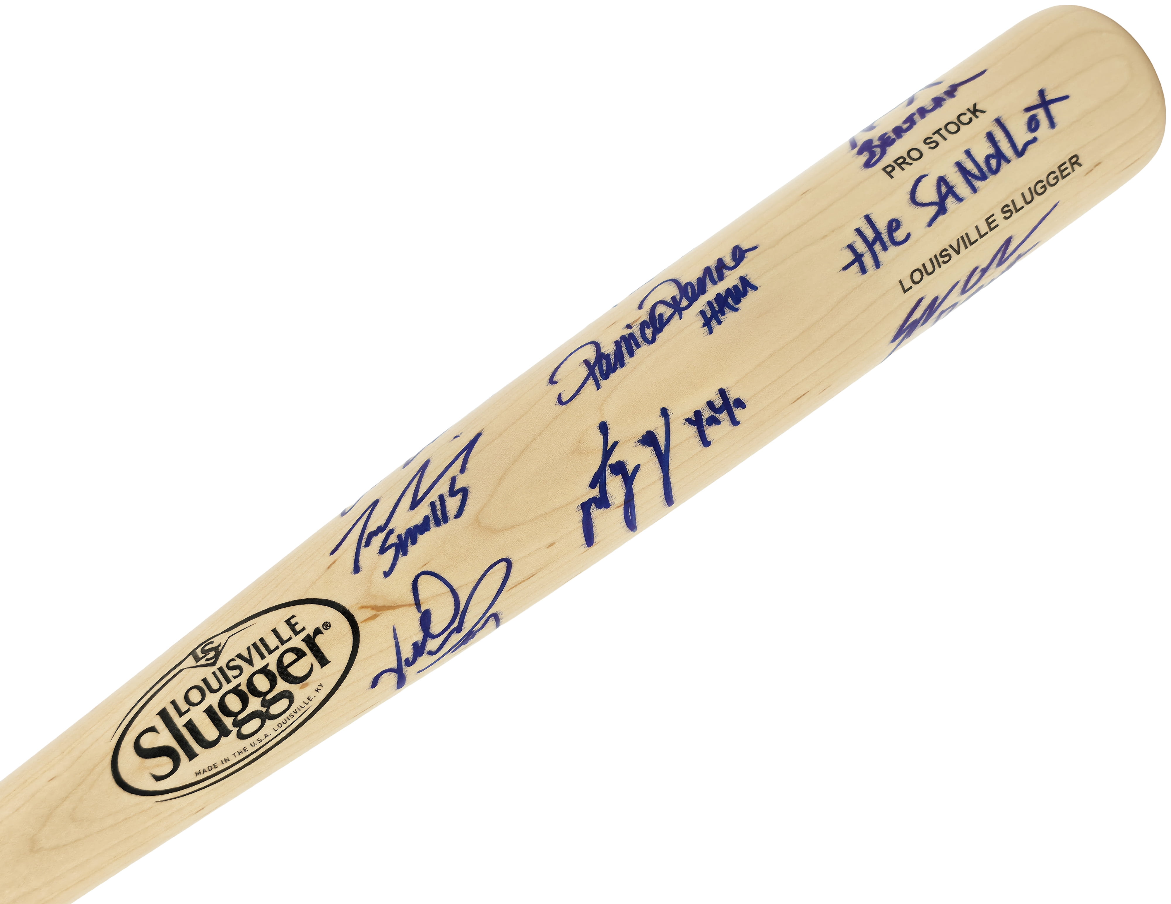 The Sandlot Movie Cast Autographed Blonde Louisville Slugger Baseball ...