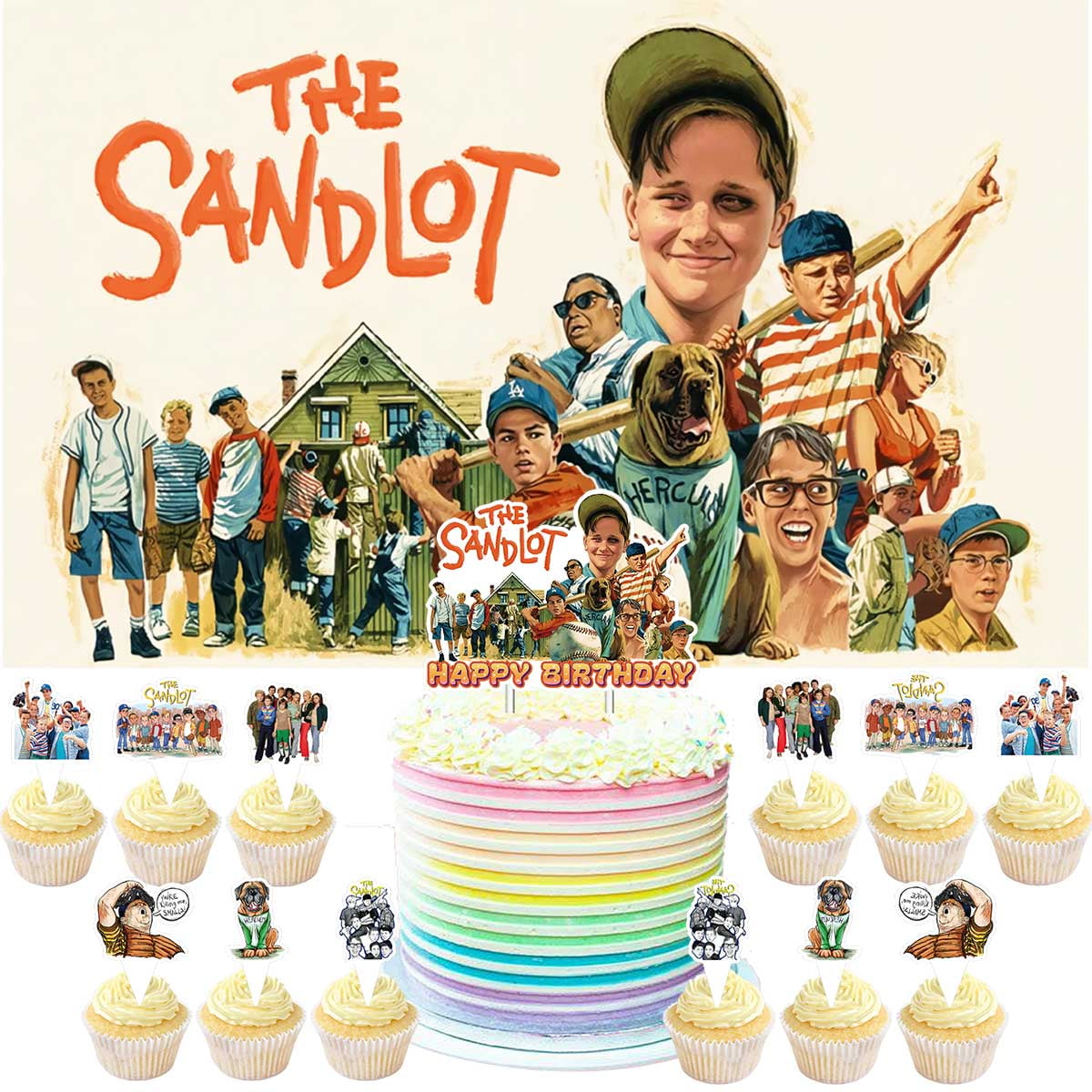 The Sandlot Party Supplies Banner Latex Balloons Decor Backdrop Kit ...
