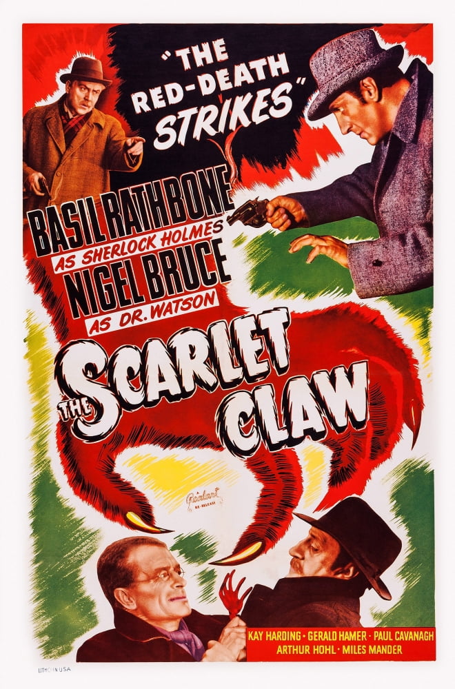 The Scarlet Claw Us Re-Release Poster Art Top From Left: Nigel Bruce ...