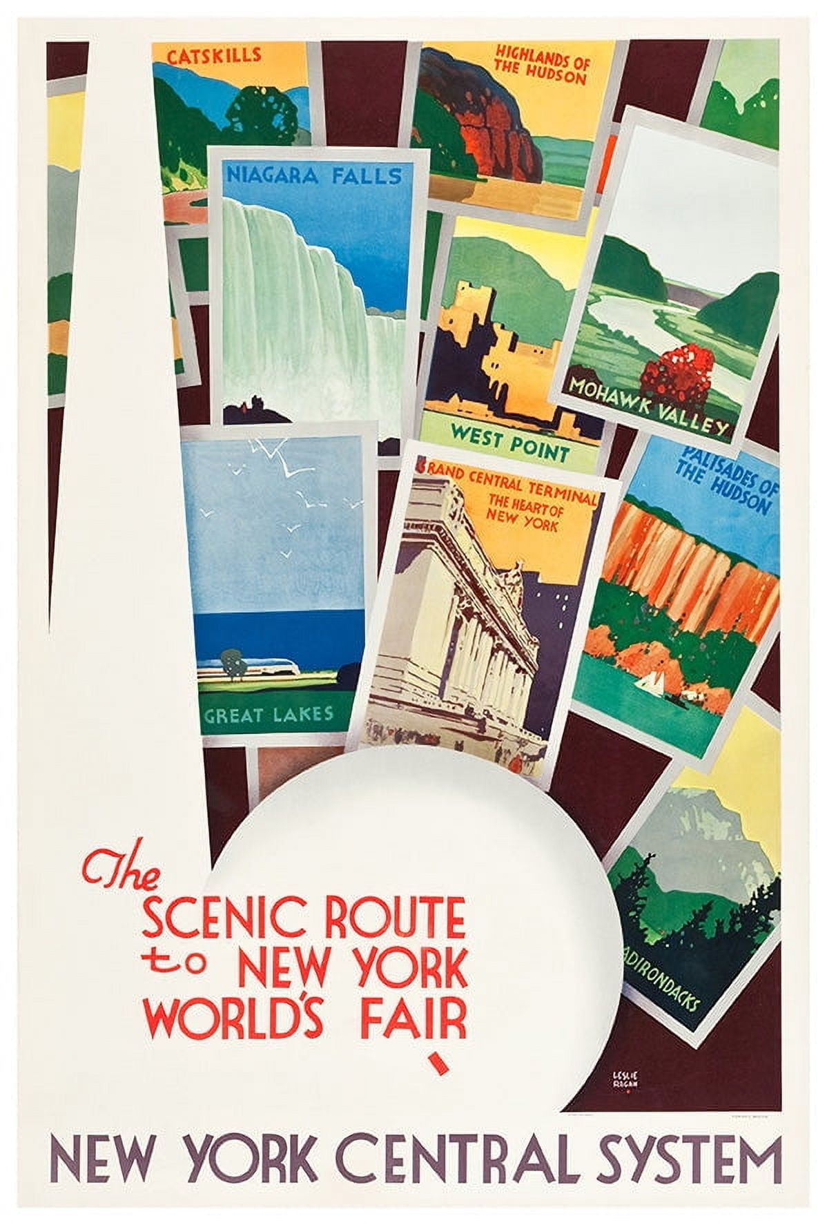 The Scenic Route - New York Railroad - Vintage Travel Poster ...
