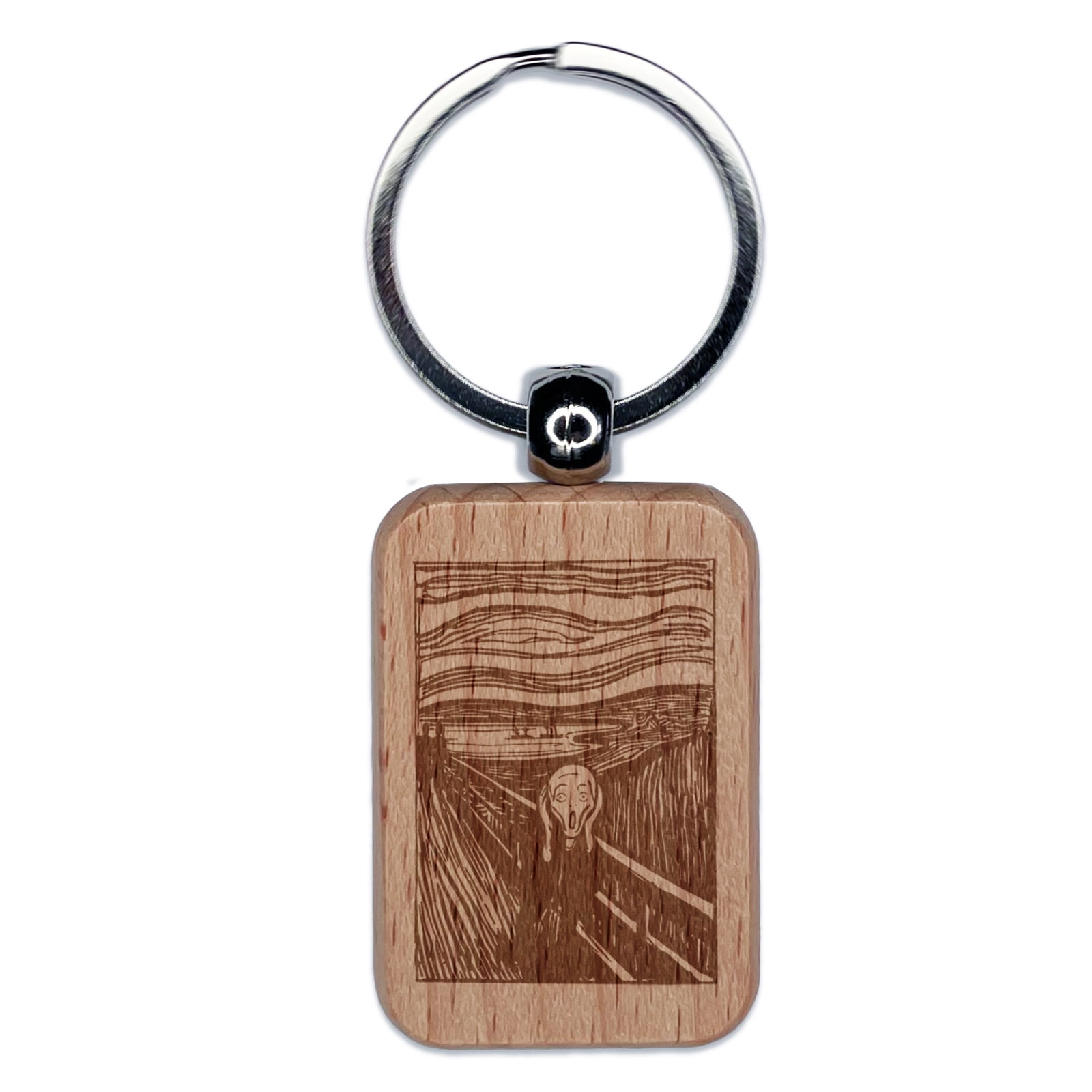 The Scream Art Painting Edvard Munch Rectangle Keychain Charm Tag ...