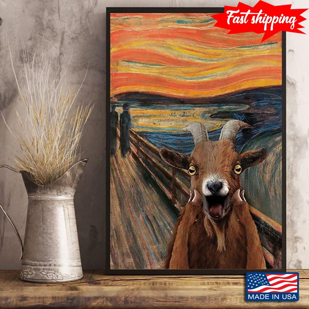 The Scream By Edvard Munch Parody With Screaming Goat 24 x 36 Inch ...