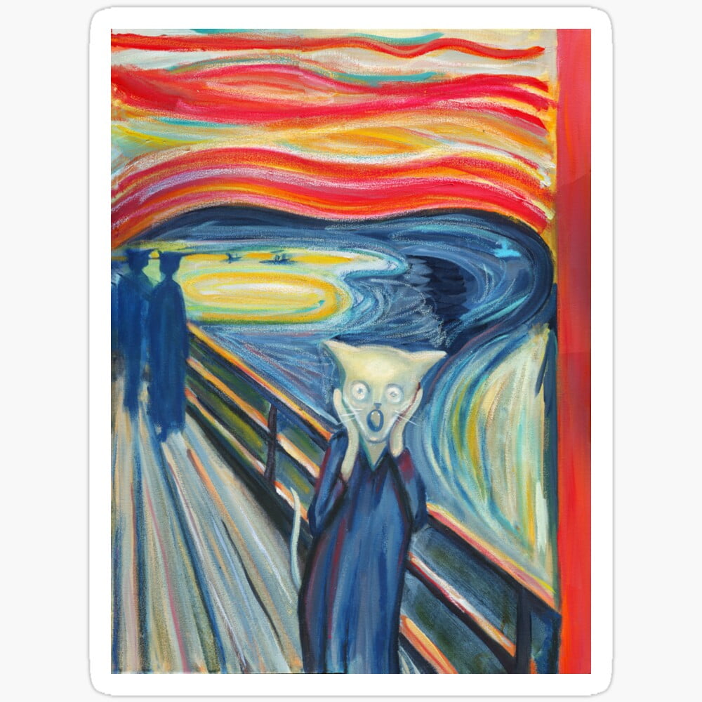 The Scream Cat Sticker Phone Decal Water Bottle Stickers Car Decals ...