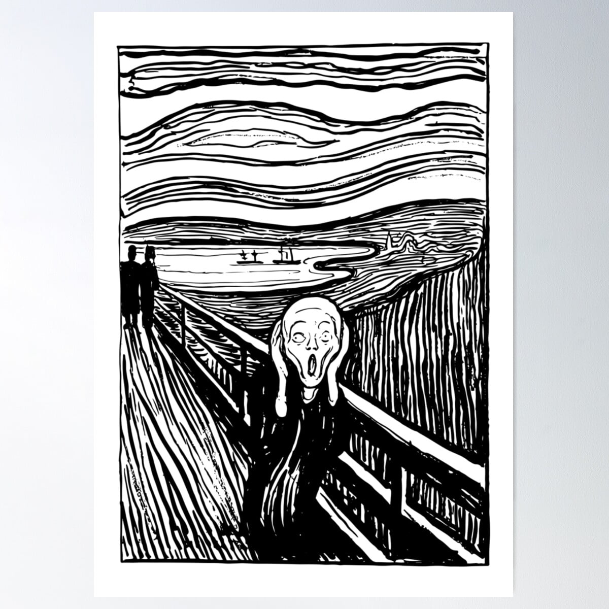 The Scream Edvard Munch 1893 Original Lithography Black And White ...