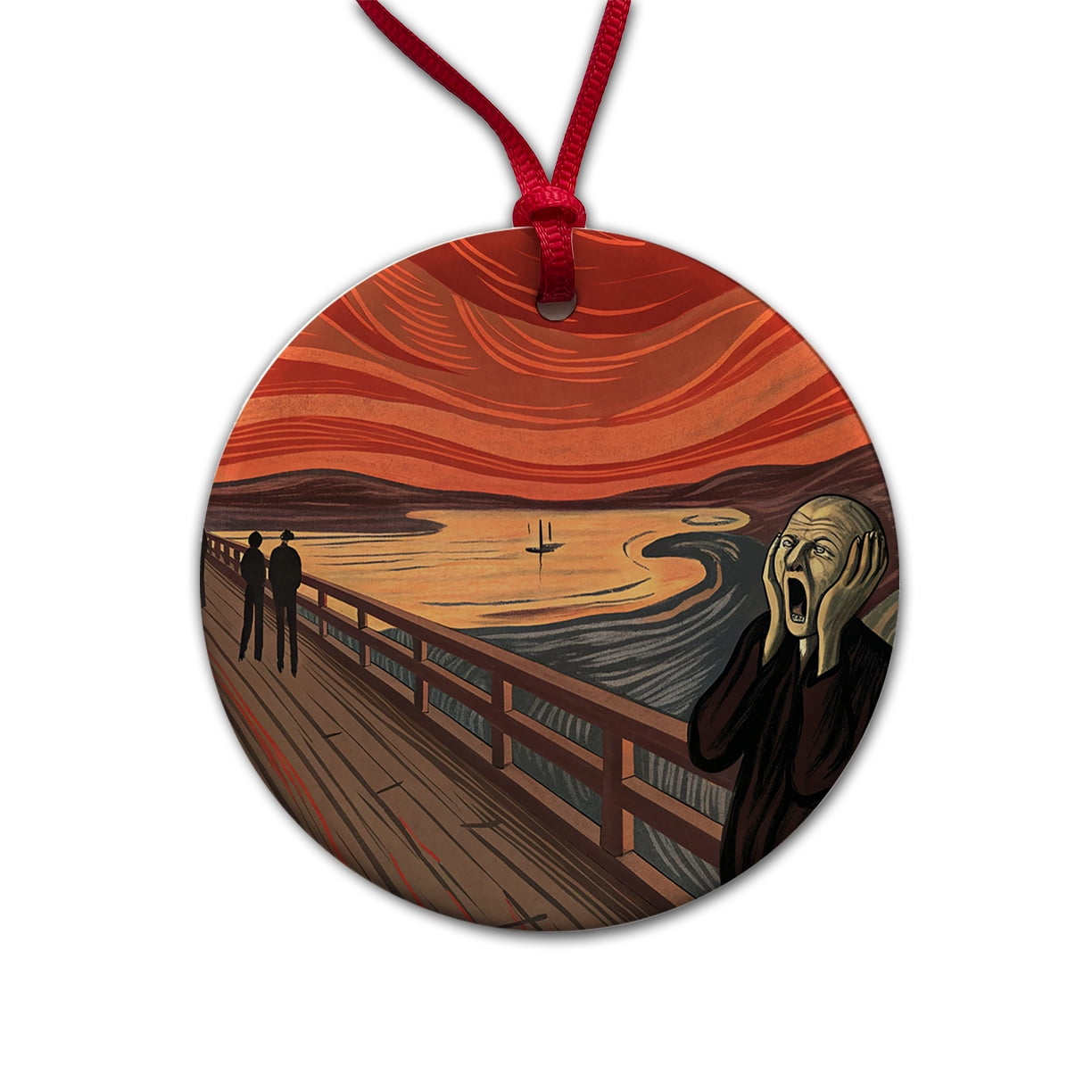 The Scream Inspired By Edvard Munch Christmas Tree Holiday Round ...