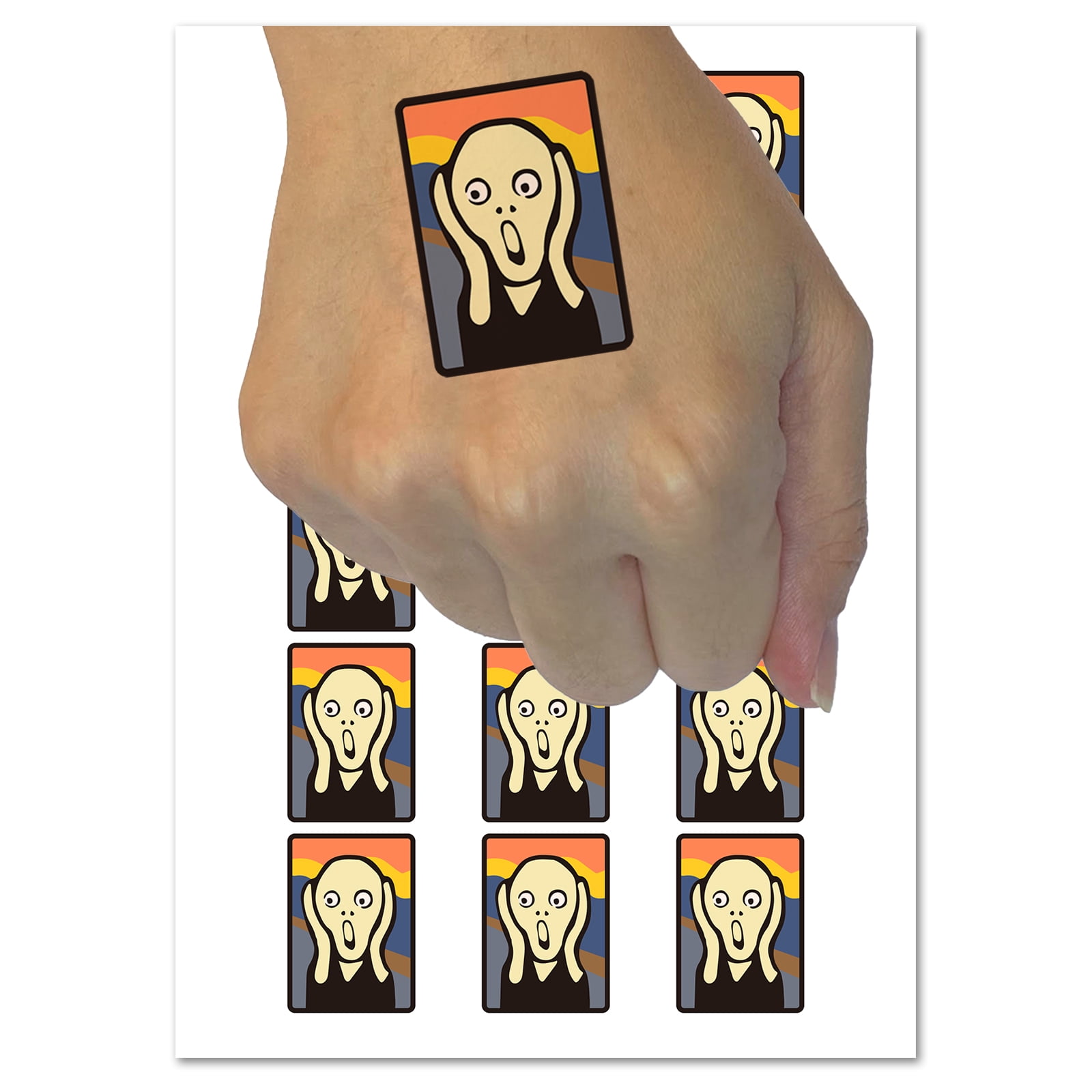 The Scream Painting by Edvard Munch Water Resistant Temporary Tattoo ...