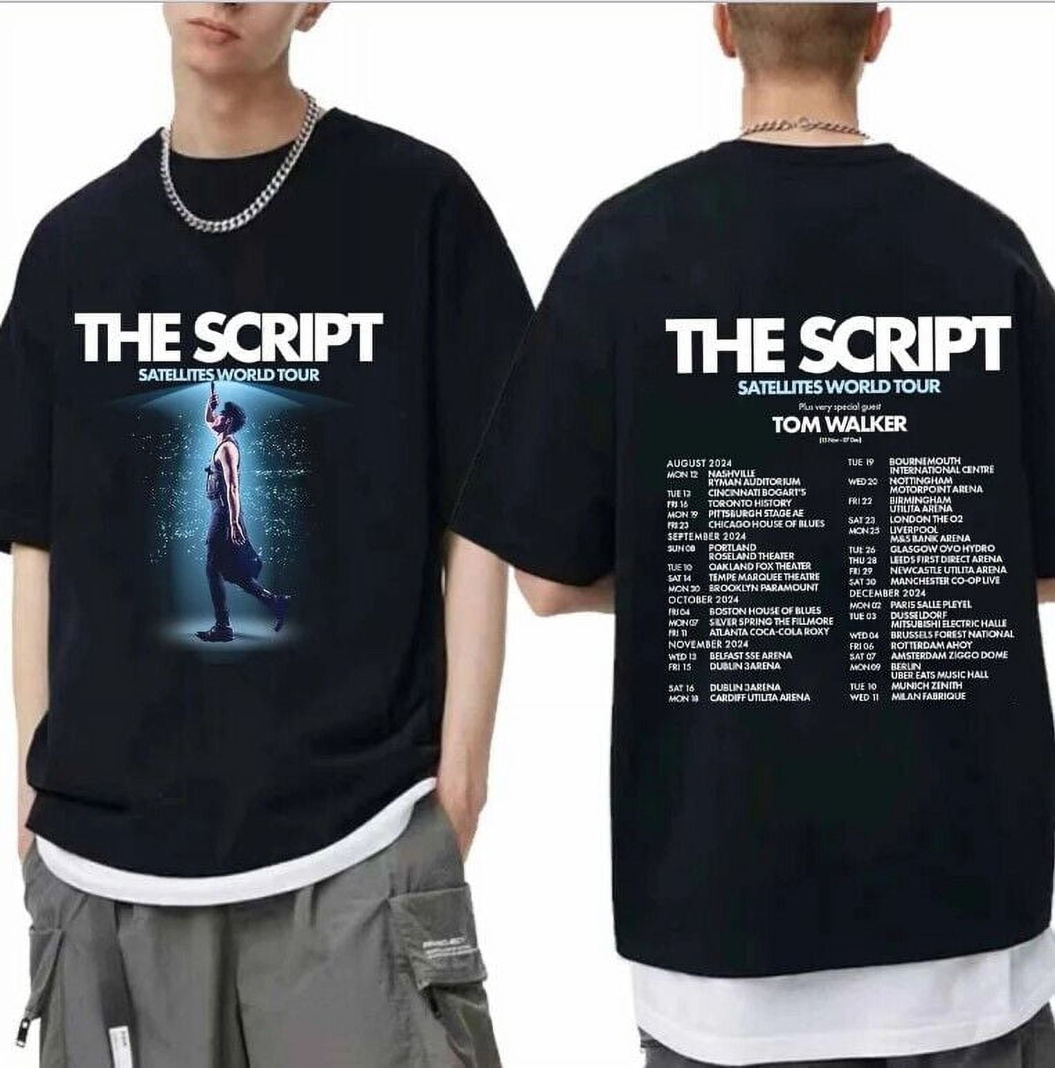 The Script - Satellites World Tour 2024 Shirt, The Script Band Fan ...