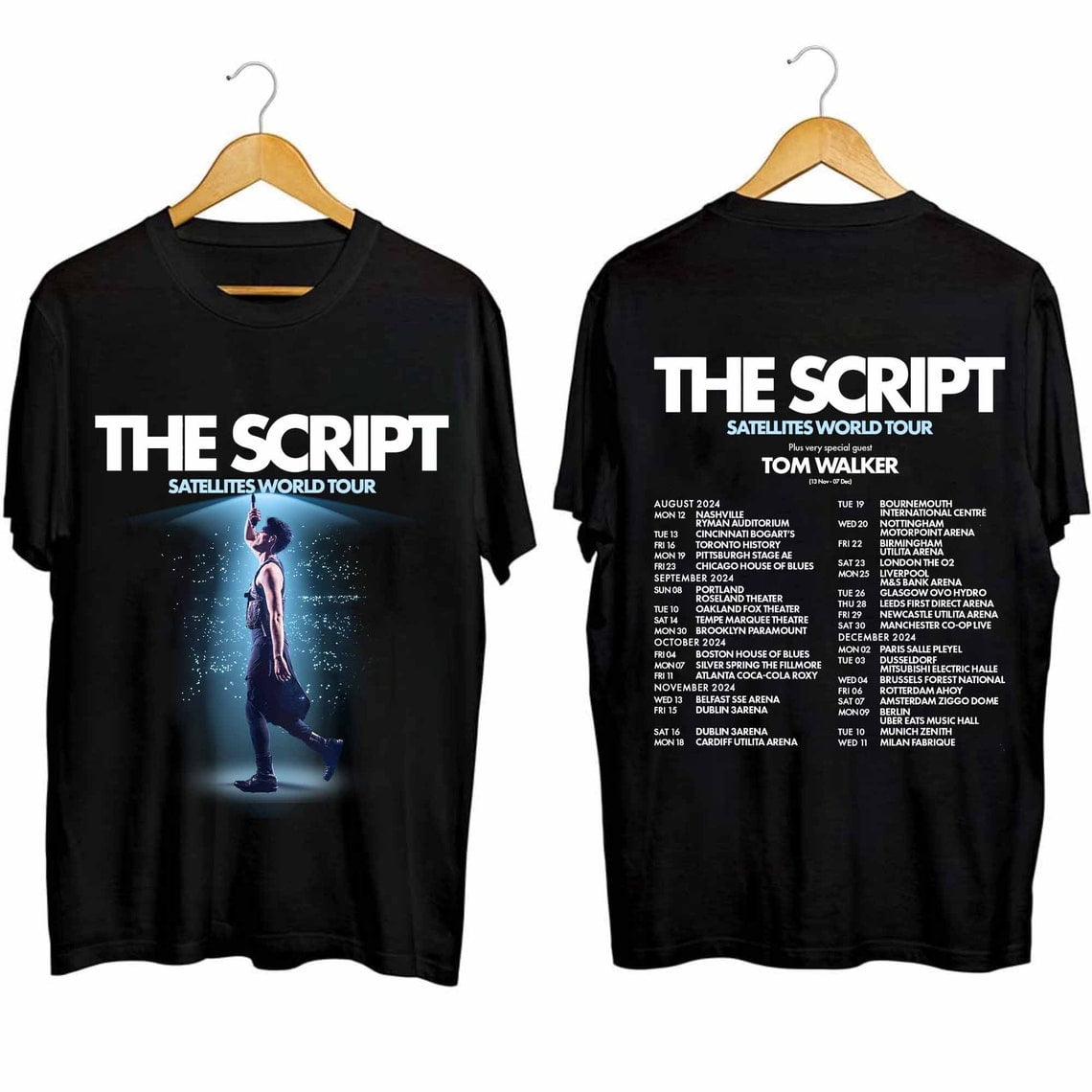 The Script - Satellites World Tour 2024 Shirt, The Script Band Fan ...