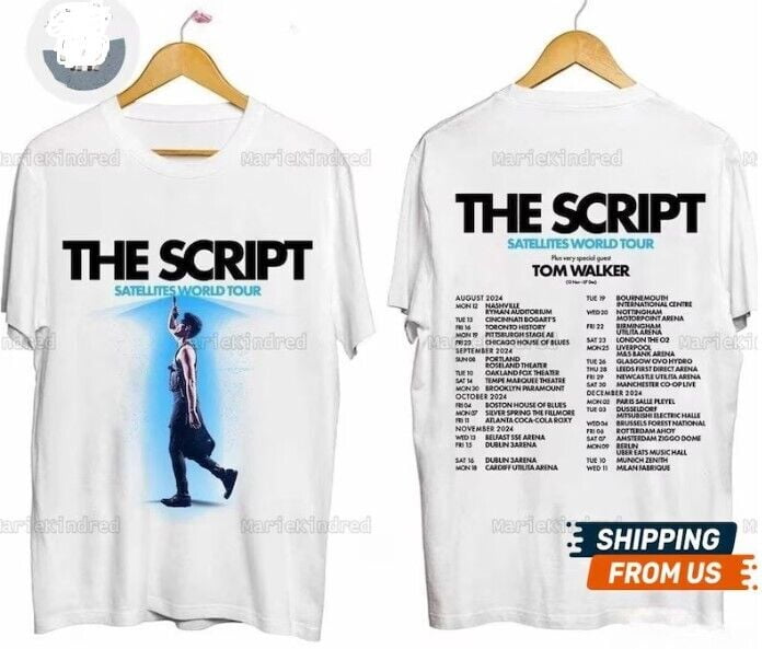 The Script Satellites World Tour 2024 Tshirts, The Script Band Unisex ...