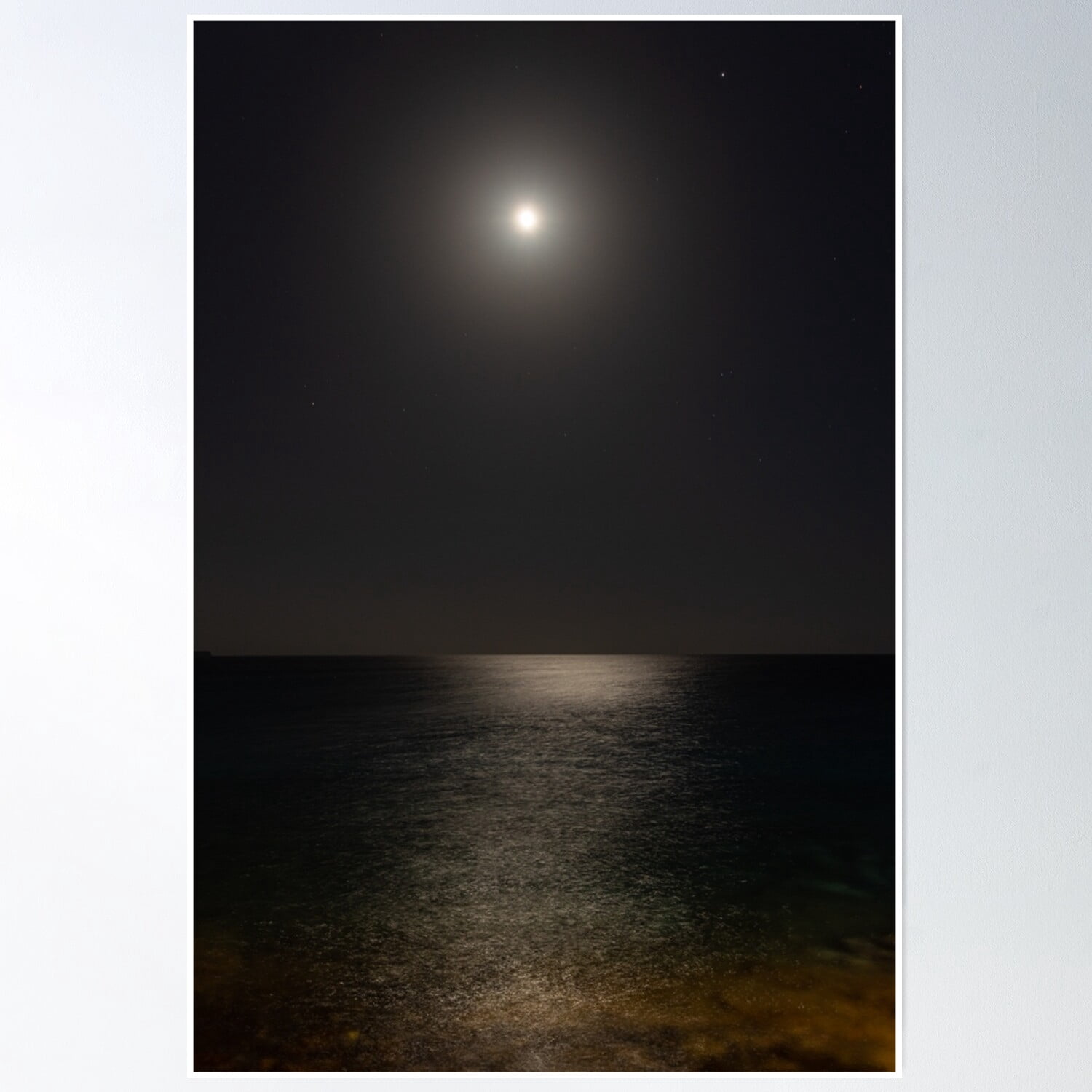 The Sea By Moon Light Poster Wall Art, Modern Wall Decor, 8x12 UNFRAMED ...