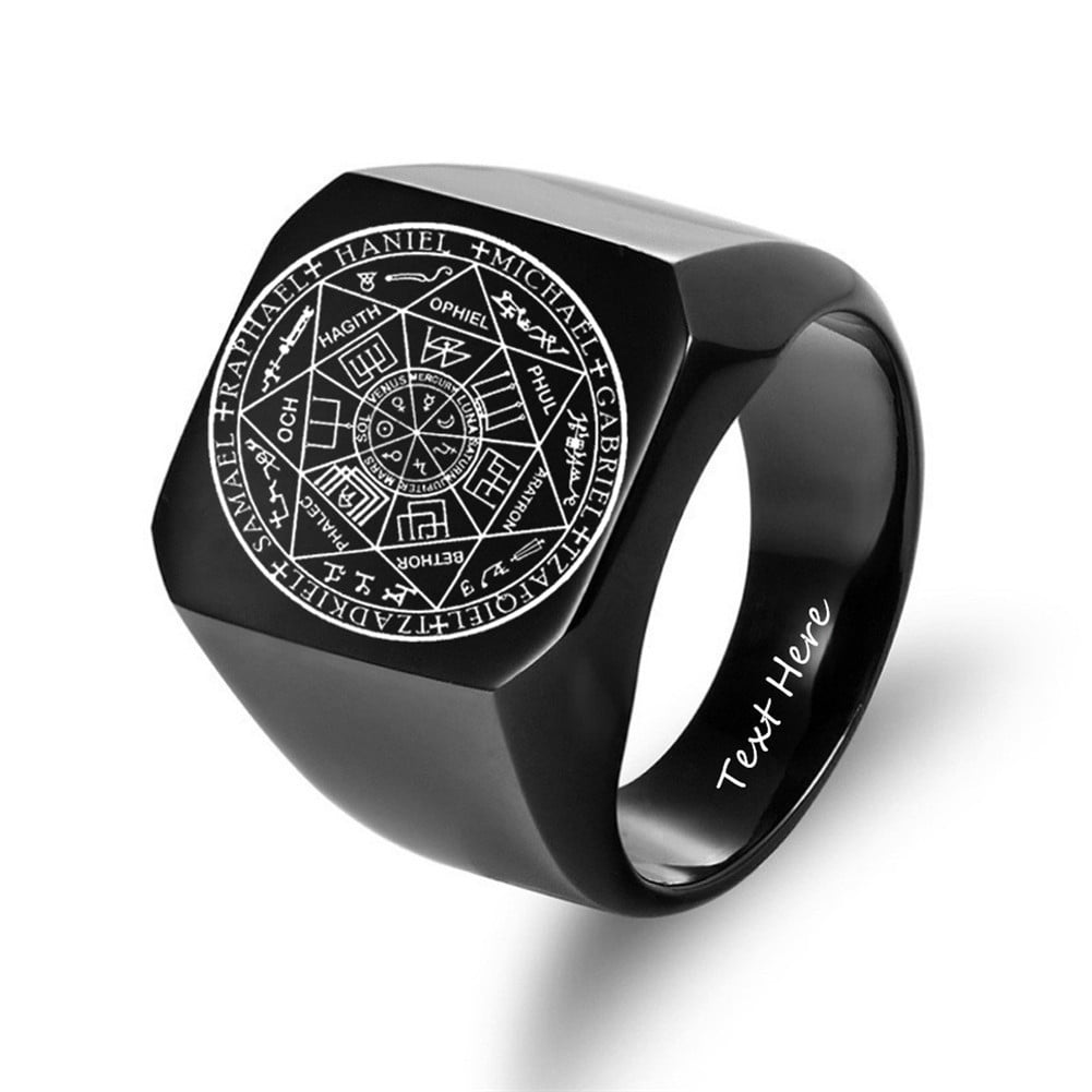 The Seals of The Seven Archangels Ring for Men,Protection Seal Solomon ...