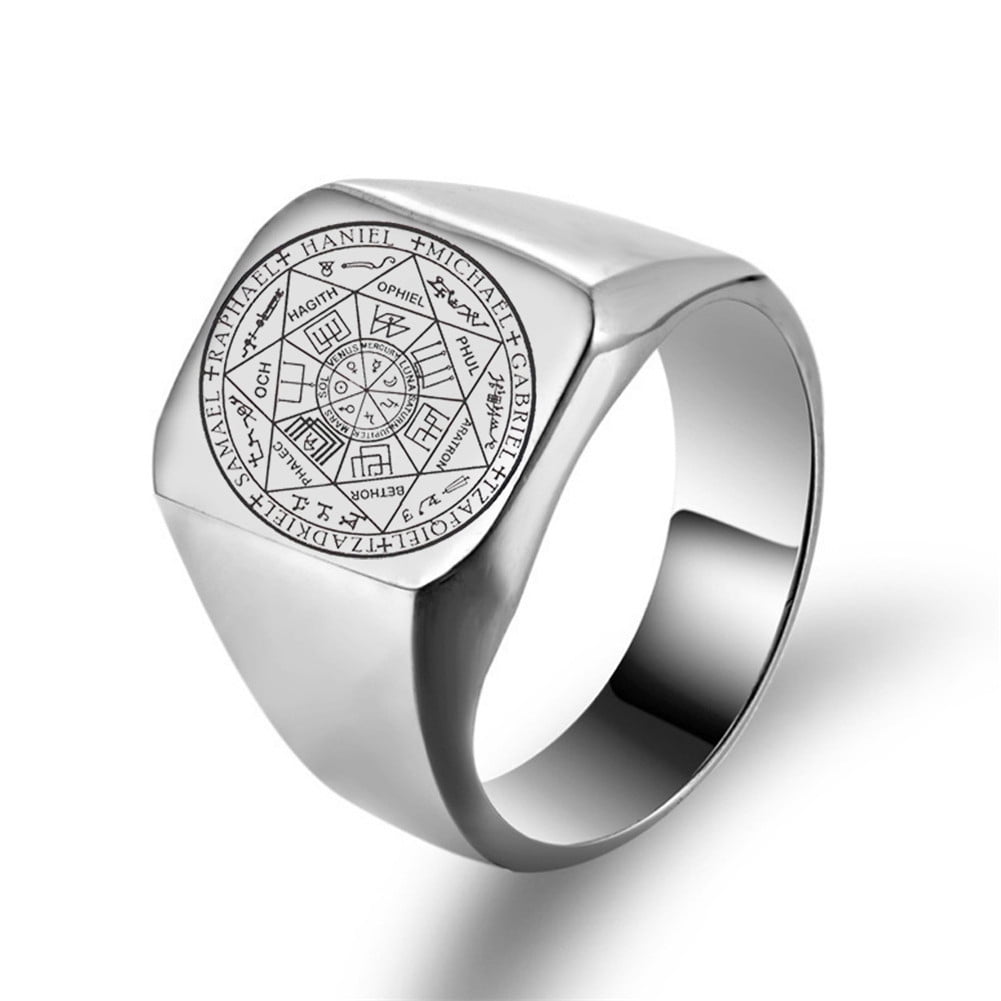 The Seals of The Seven Archangels Ring for Men,Protection Seal Solomon ...