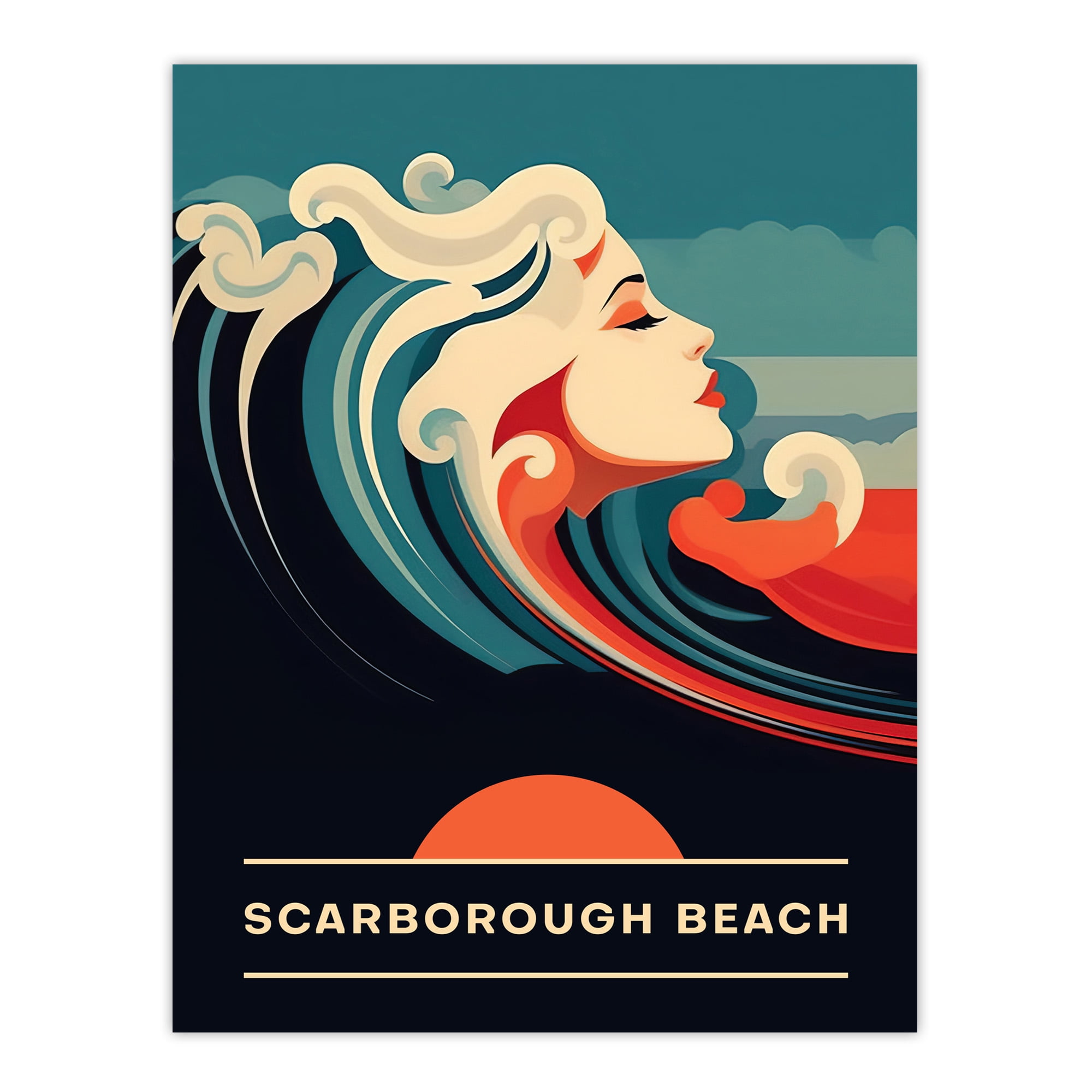 The Seaside Calls Scarborough Beach England UK Sunset Woman of the ...
