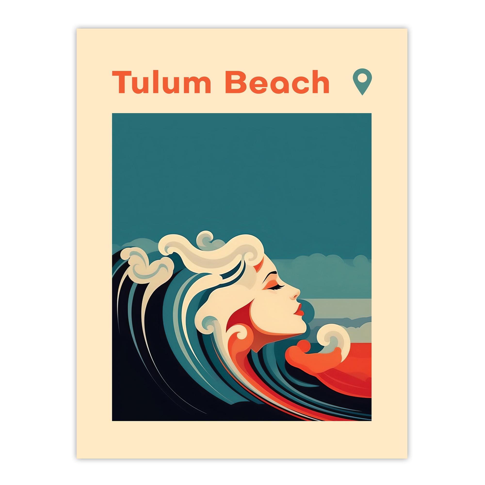 The Seaside Calls Tulum Beach Mexico Modern Woman of the Waves Sea ...