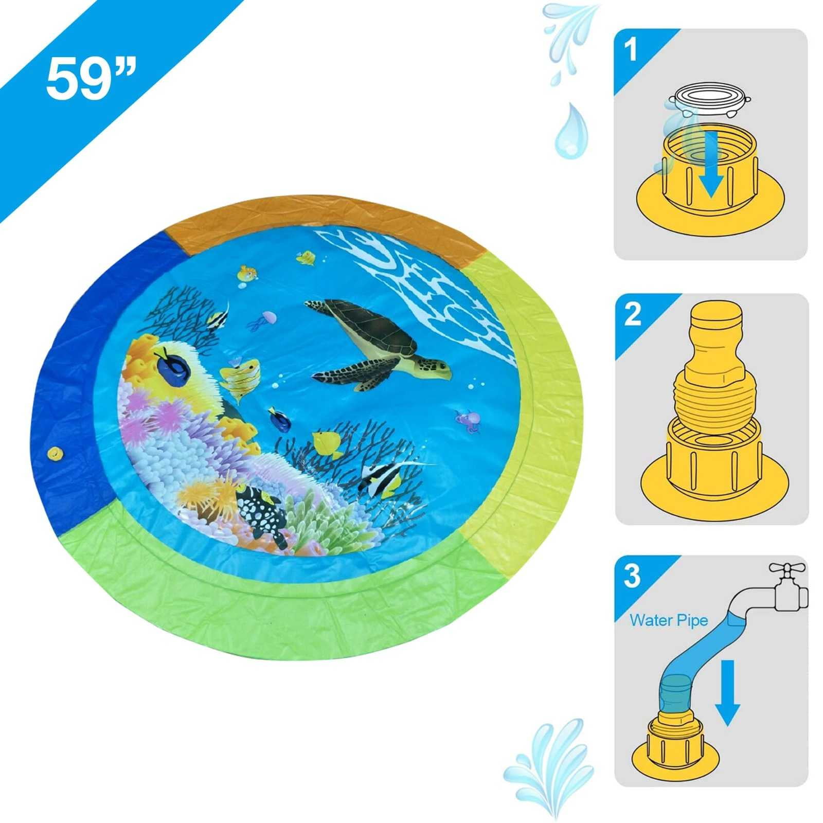The Season Toys 59″ Splash Water Play Mat For Little Kids & Toddlers ...