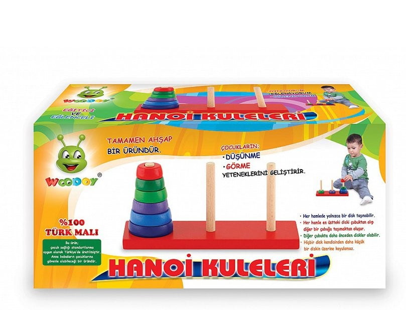 The Season Toys Towers of Hanoi Natural Wooden Toy for Skill ...