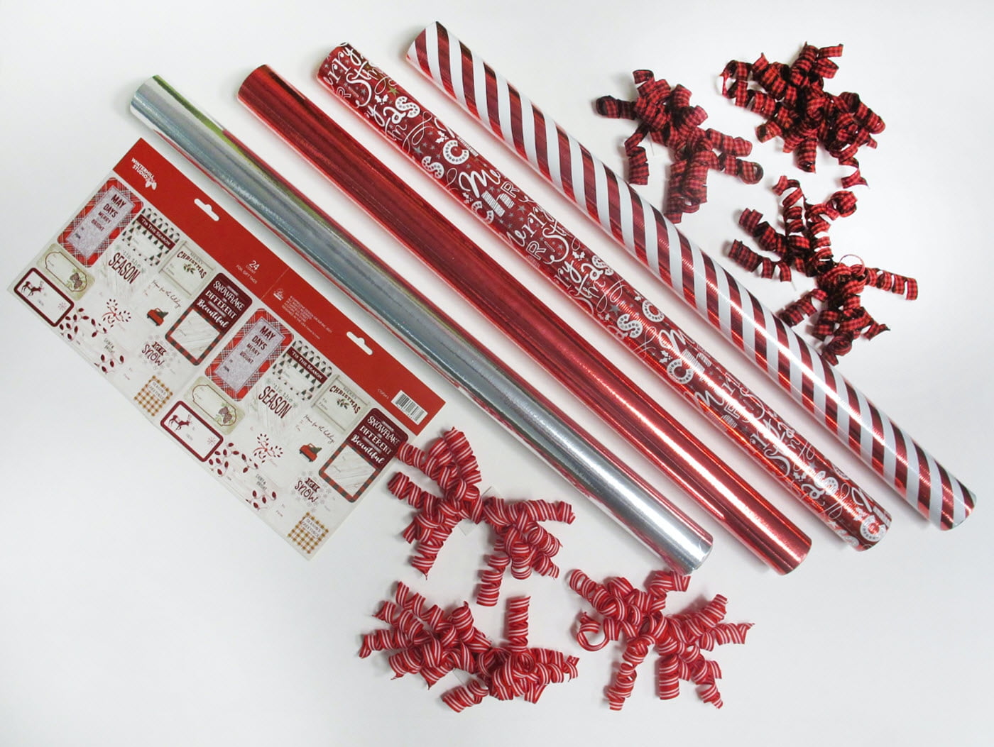 The Seasonal Shop Deluxe All-in-One Gift Wrap Kit, Set Includes 4 Rolls ...