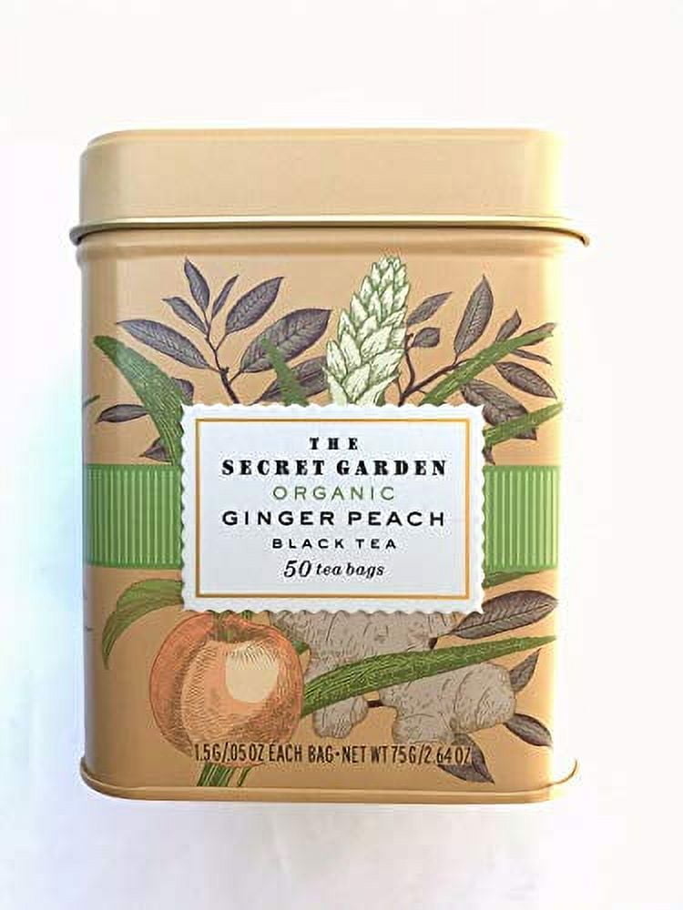 The Secret Garden Organic Ginger Peach Black Tea, 50 tea bags (USDA ...