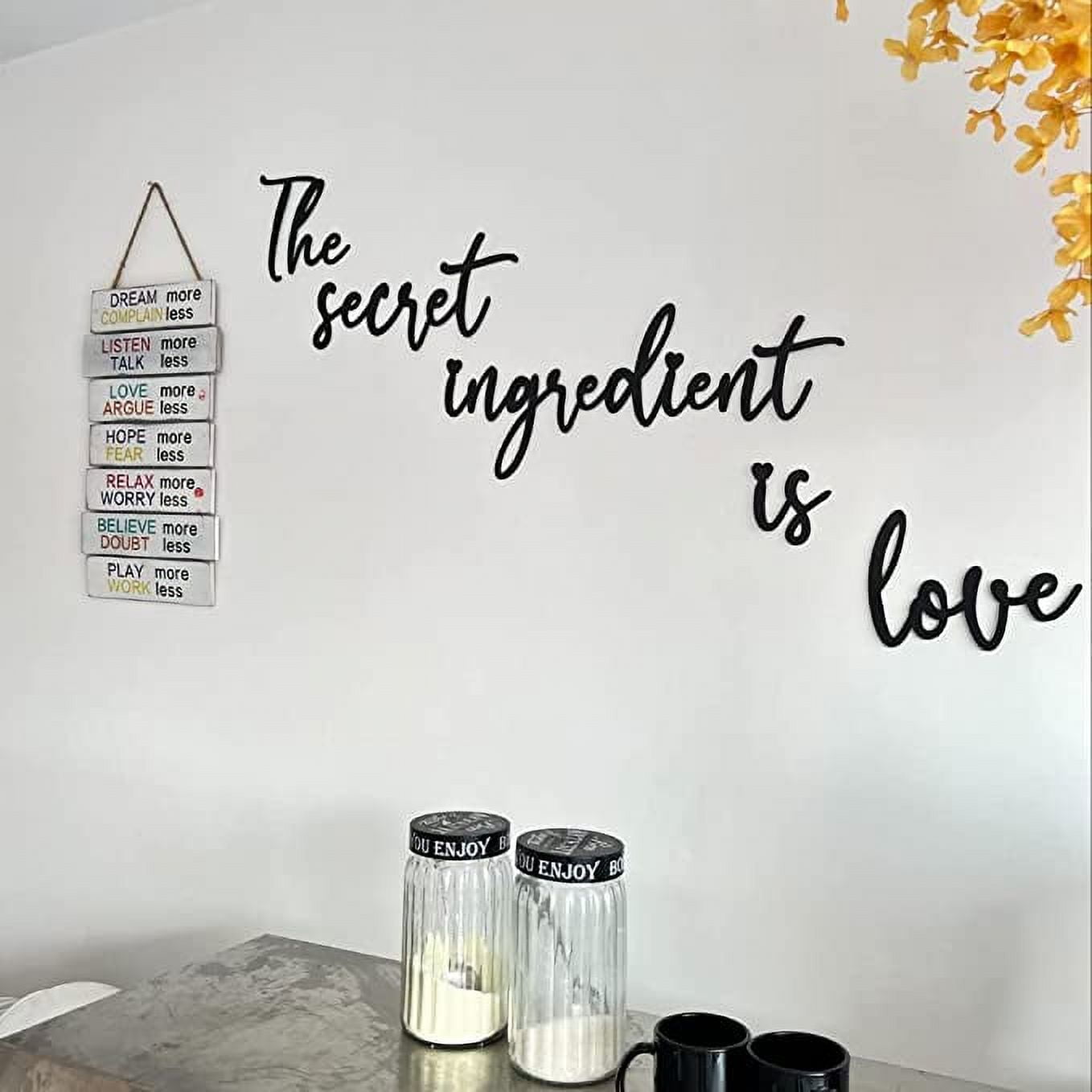 The Secret Ingredient is Love Cursive Metal Wall Decor for Kitchen ...