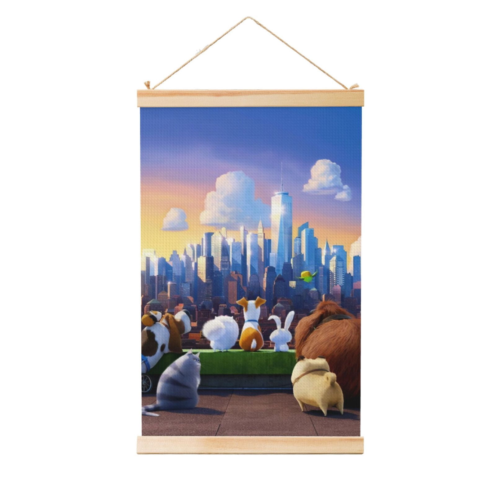 The Secret Life Of Pets Poster Canvas Wooden Shaft Hanging Poster Home ...