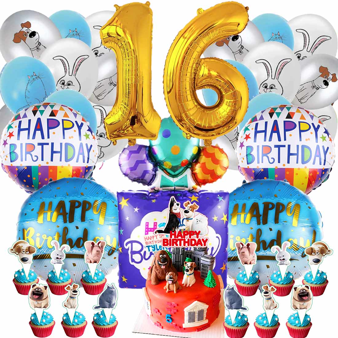 The Secret Life of Pets Party Supplies 16th Decor Kit Balloons Birthday ...