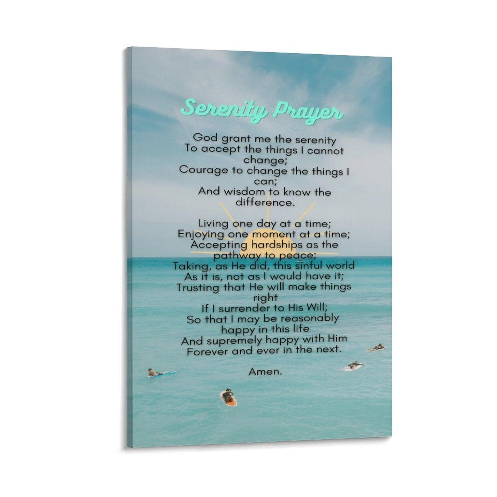 The Serenity Prayer Christian Motivational Poem Poster (1) Decorative ...