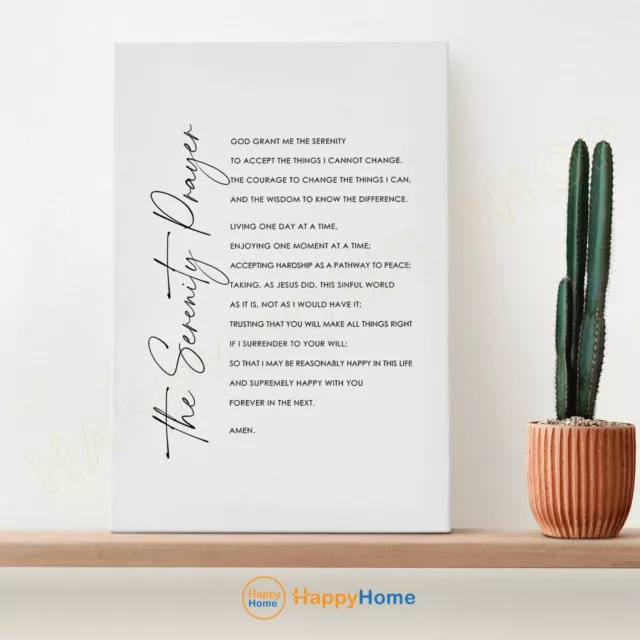 The Serenity Prayer Wall Art Scripture Prayer Sign Print Christian ...