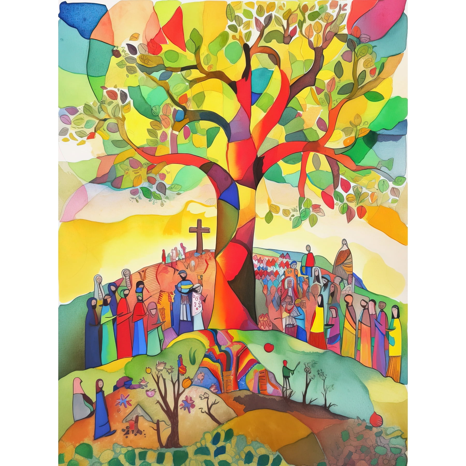 The Sermon On The Mount Jesus Folk Art Bible Extra Large XL Wall Art ...