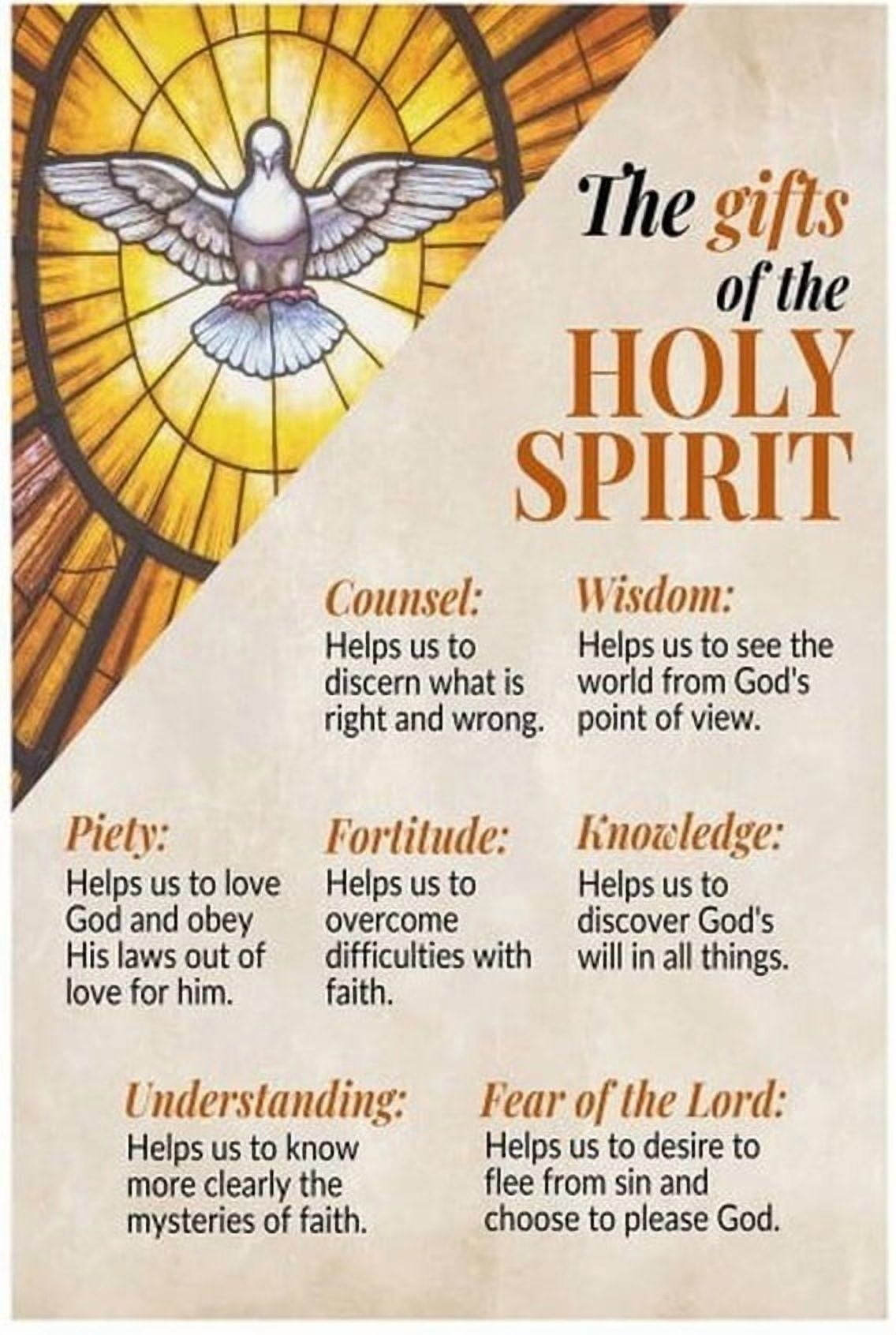 The Seven Gifts Of The Holy Spirit Poster Religious Wall Decor Print ...