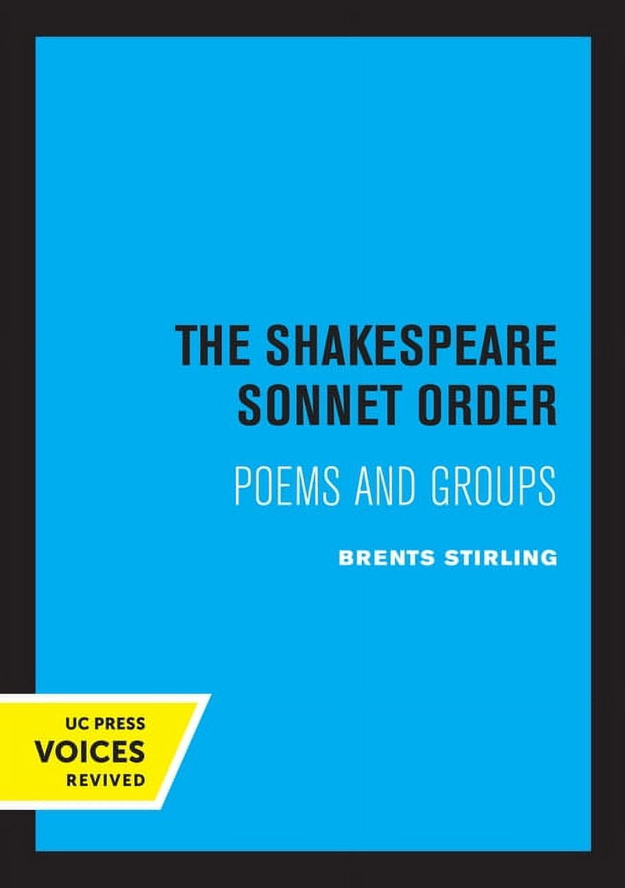 The Shakespeare Sonnet Order : Poems and Groups (Edition 1) (Paperback ...